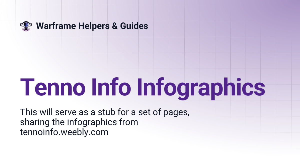 Tenno Info Infographics | Warframe Helpers & Guides